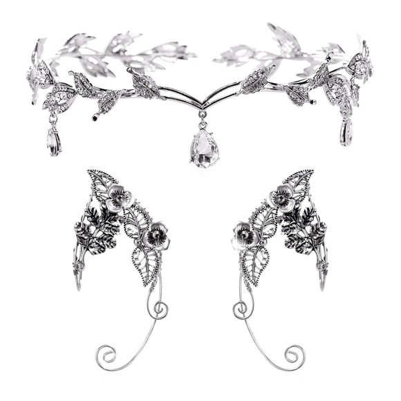 Jеvеnіs | Accessories | Silver Elf Crown Black Fairy Costume Medieval ...